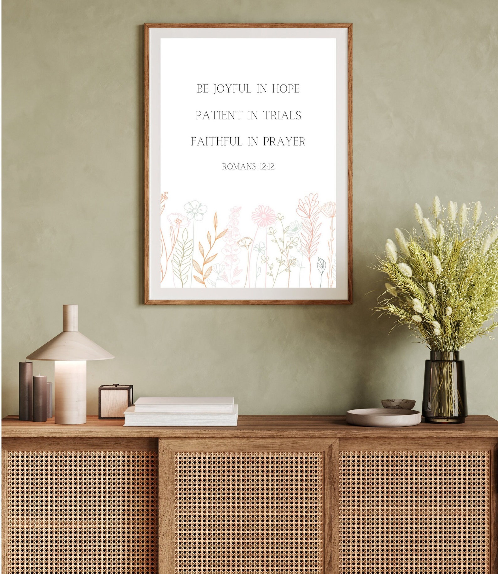 Christian Wall Art, Romans 12:12 Print, Scripture Wall Art, Bible Verse ...