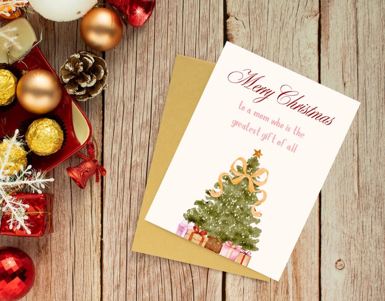 Mom Christmas Card, Merry Christmas to Mom Card, Personalized Mom ...
