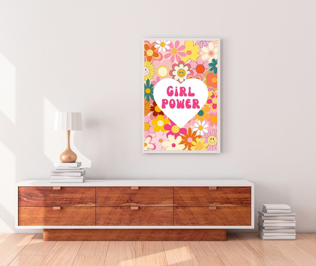 Girl Power Print, Retro Wall Art, Retro Girl Power Poster, Girl Retro ...