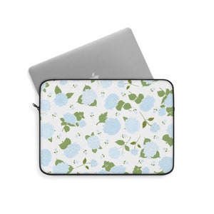 Blue Floral Laptop Cover, Hydrangea Laptop Sleeve, Grand Millennial ...