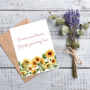 Mom Birthday Card, Mom Birthday Flower Card, Birthday Card for Mom ...