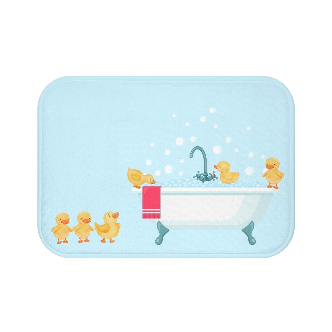Duck Bath Mat, Boys Bathroom Mat, Blue Rubber Ducky Bath Mat, Rubber ...