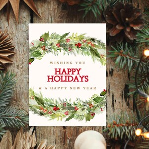 Corporate Christmas Card, Business Holiday Notes, Customized Christmas ...