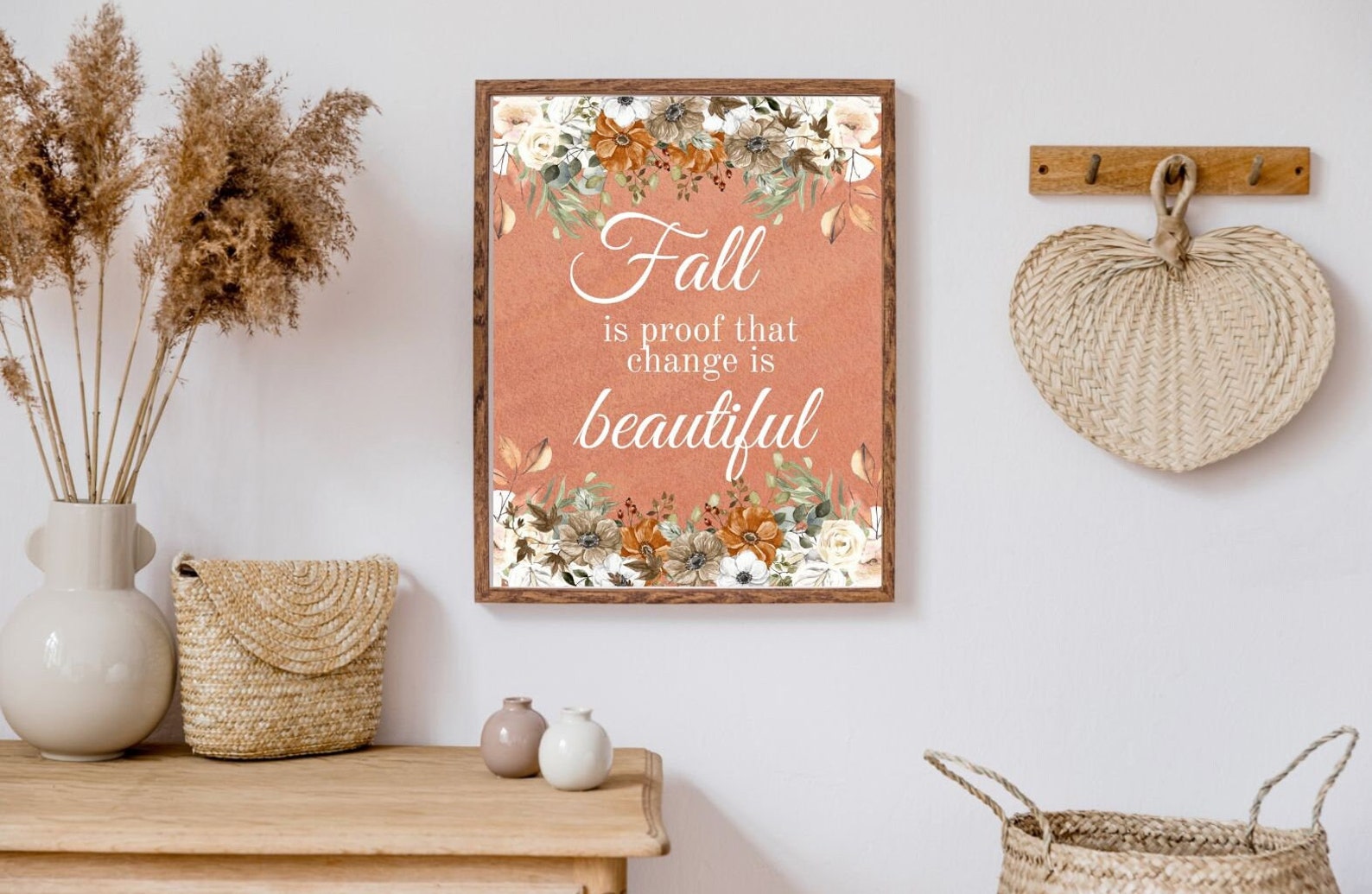 Fall is Proof That Change is Beautiful Print, Seasons Changing Quote ...