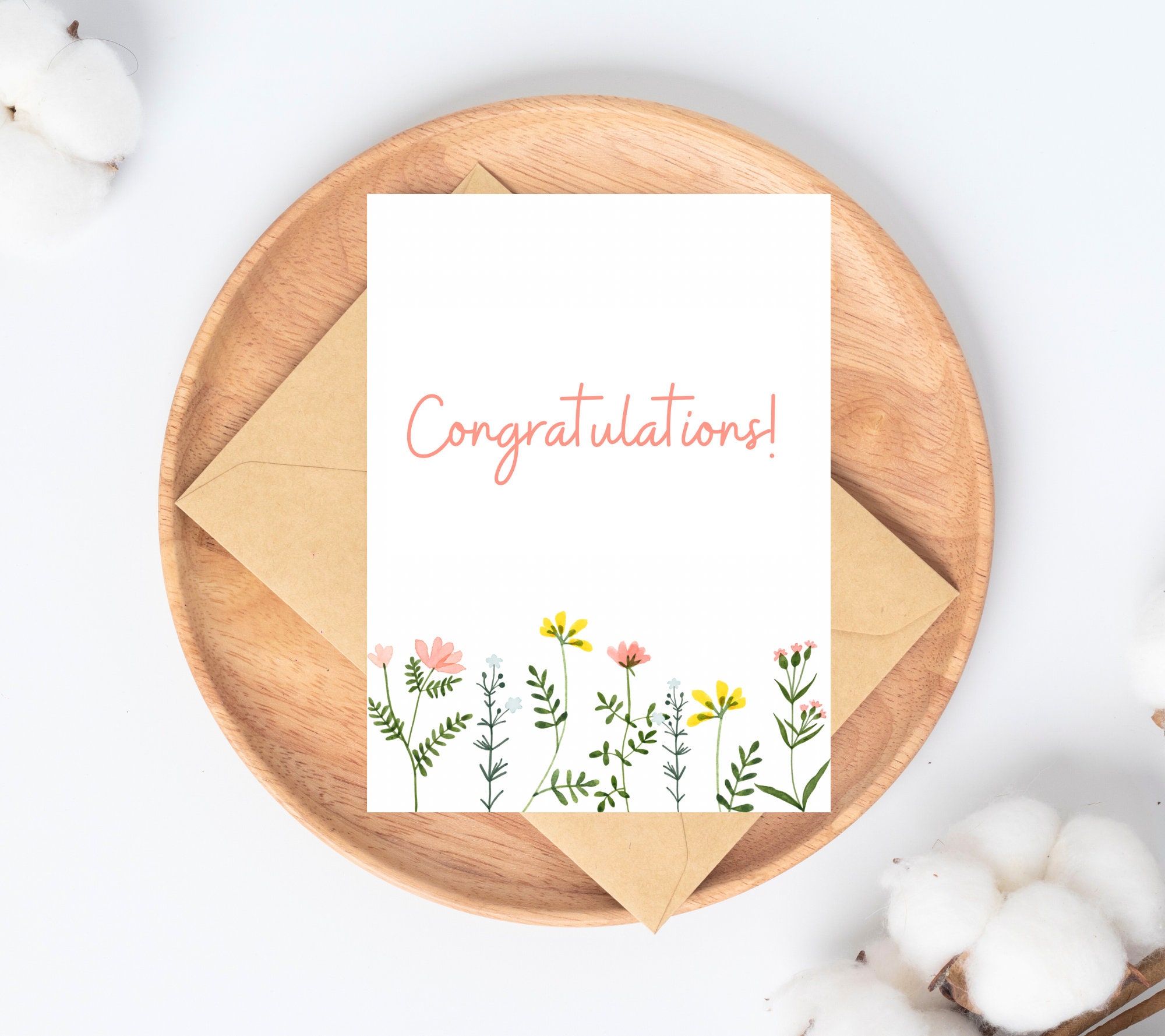 Congratulations Card, Congratulations Cards Pack, Floral Congrats Card ...