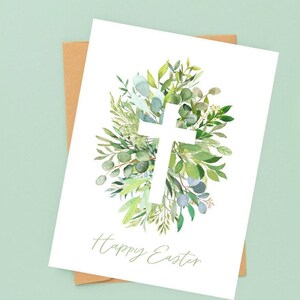 Happy Easter Cards, Easter Cross Card Set, Watercolor Easter Cross Card Pack, Customized Easter ...