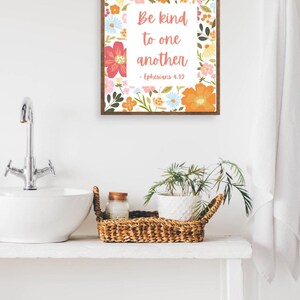 Christian Wall Art, Colorful Floral Bible Verse Sign, Ephesians 4:32 ...