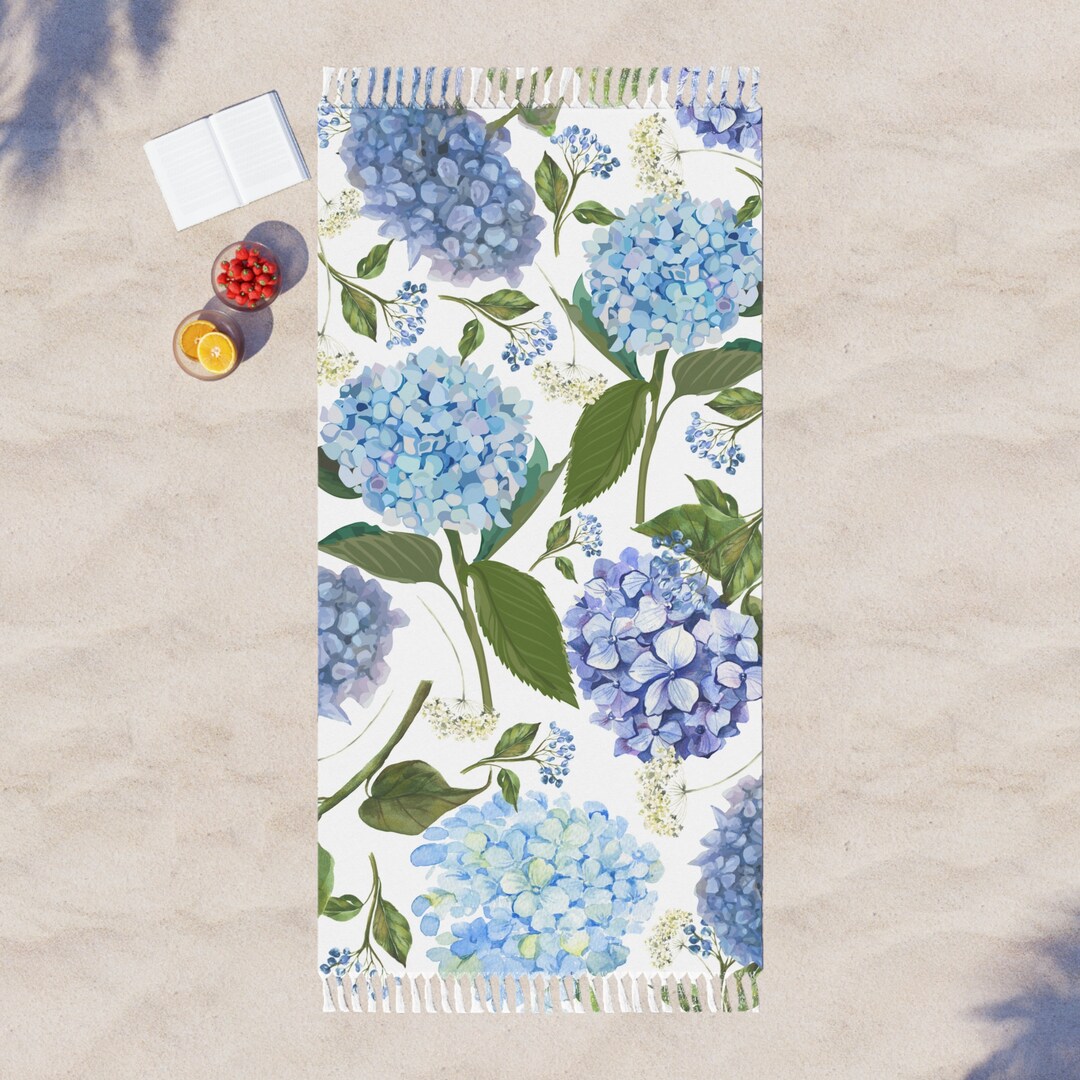 Boho Beach Cloth Hydrangea Beach Cloth Floral Beach Cloth - Etsy