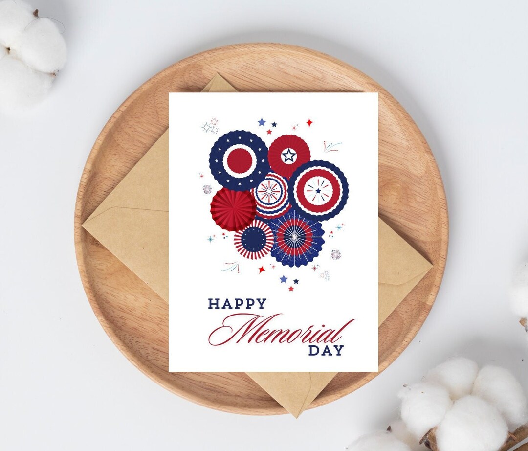 Memorial Day Cards, Happy Memorial Day Card Set, Red White Blue ...
