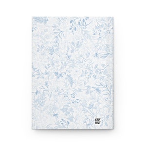 Customized Light Blue Floral Journal, Personalized Blue Flower Notebook ...