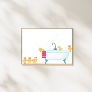 Kids Bathroom Ducks Wall Art, Kids Duck Bathroom Prints, Kids Bathroom ...