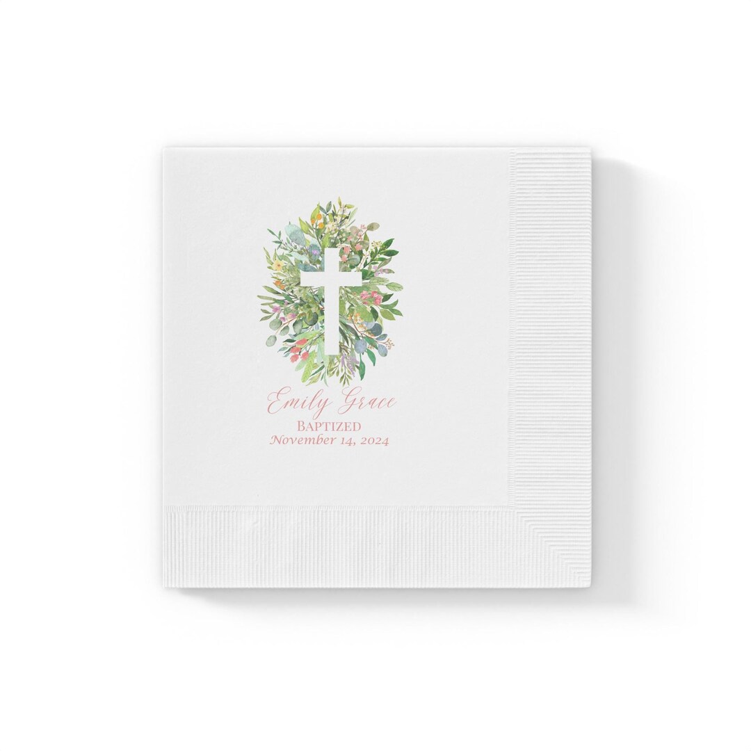 Personalized Baptism Napkins, Cocktail Napkins for Baptism, Custom ...
