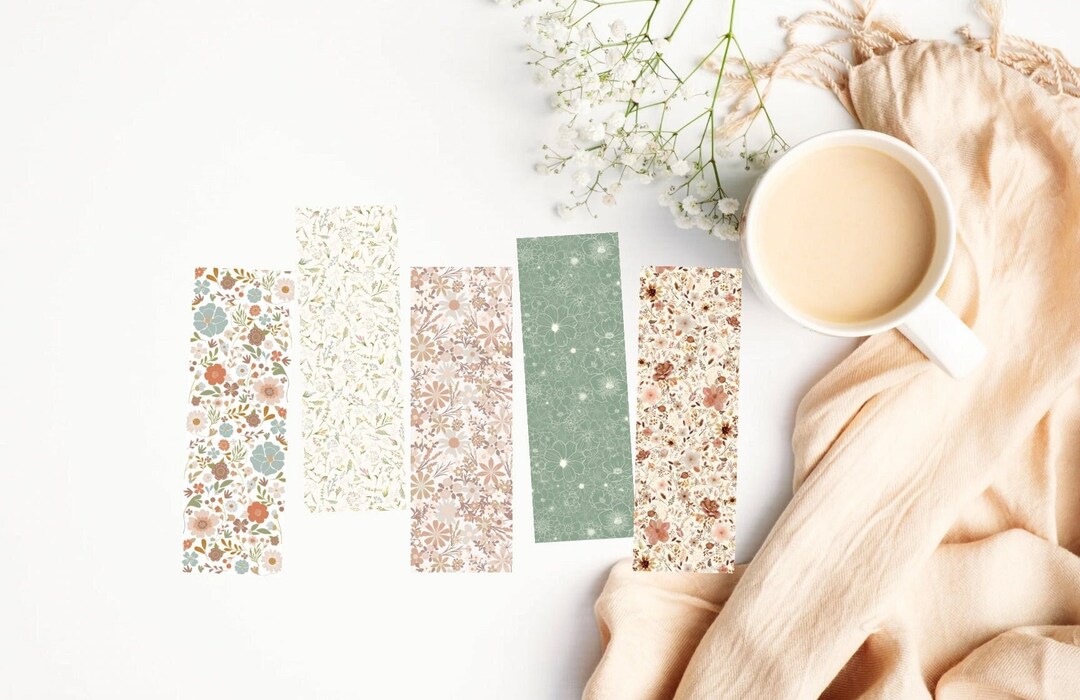 Boho Floral Bookmarks, Fall Bookmark Pack, Cute Flower Boho Bookmark ...