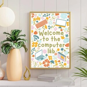 Computer Lab Room Decor, Welcome to Computer Lab Sign, Computer Lab Classroom Poster, School ...
