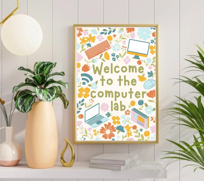 Computer Lab Room Decor, Welcome to Computer Lab Sign, Computer Lab ...