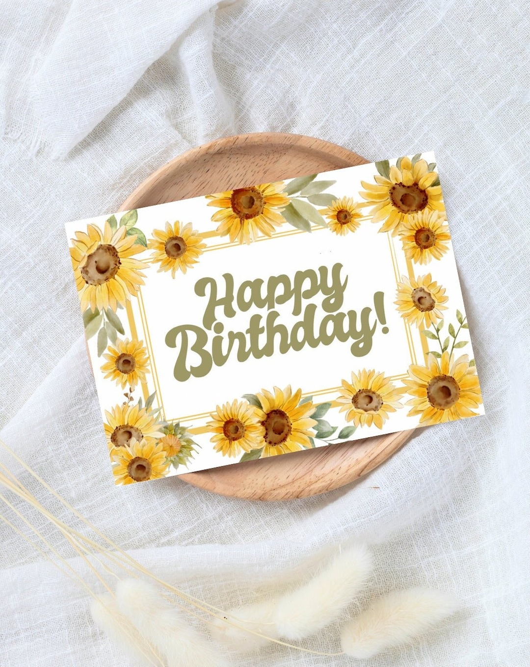 Happy Birthday Card, Sunflower Birthday Cards, Happy Birthday ...