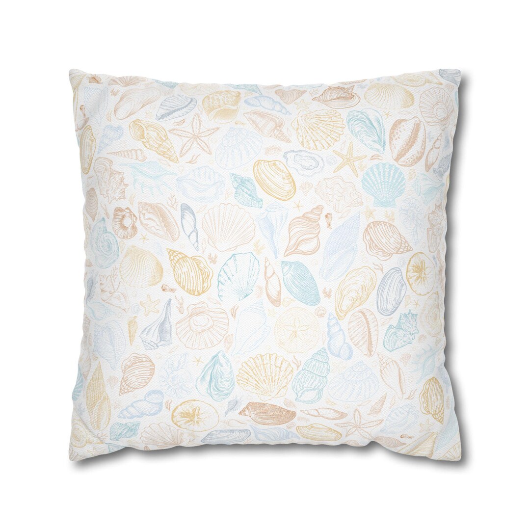 Coastal Pillow Covers Shells Beach Pillow Cover 18x Nautical Seashell ...