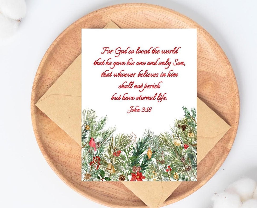 Christmas Christian Cards, Scripture Christmas Card, Watercolor ...