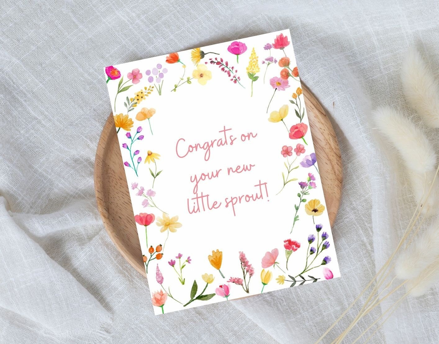 Congrats on Your New Little Sprout Card Baby Shower Card - Etsy