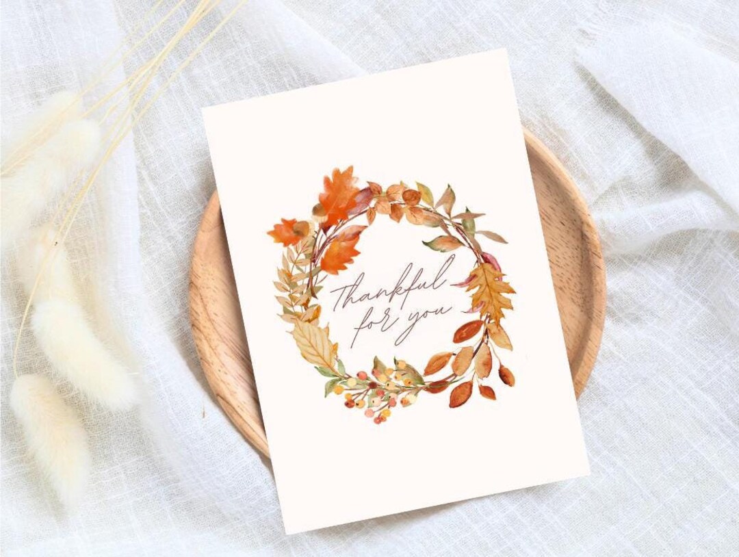 Thanksgiving Cards, Thankful for You Card, Thanksgiving Card Set ...