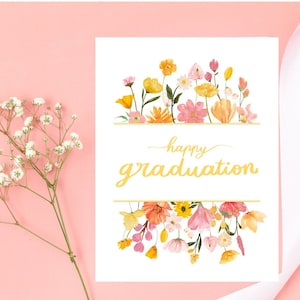 Graduation Card for Her, Graduation Card for Girl Woman, Wild Flower ...