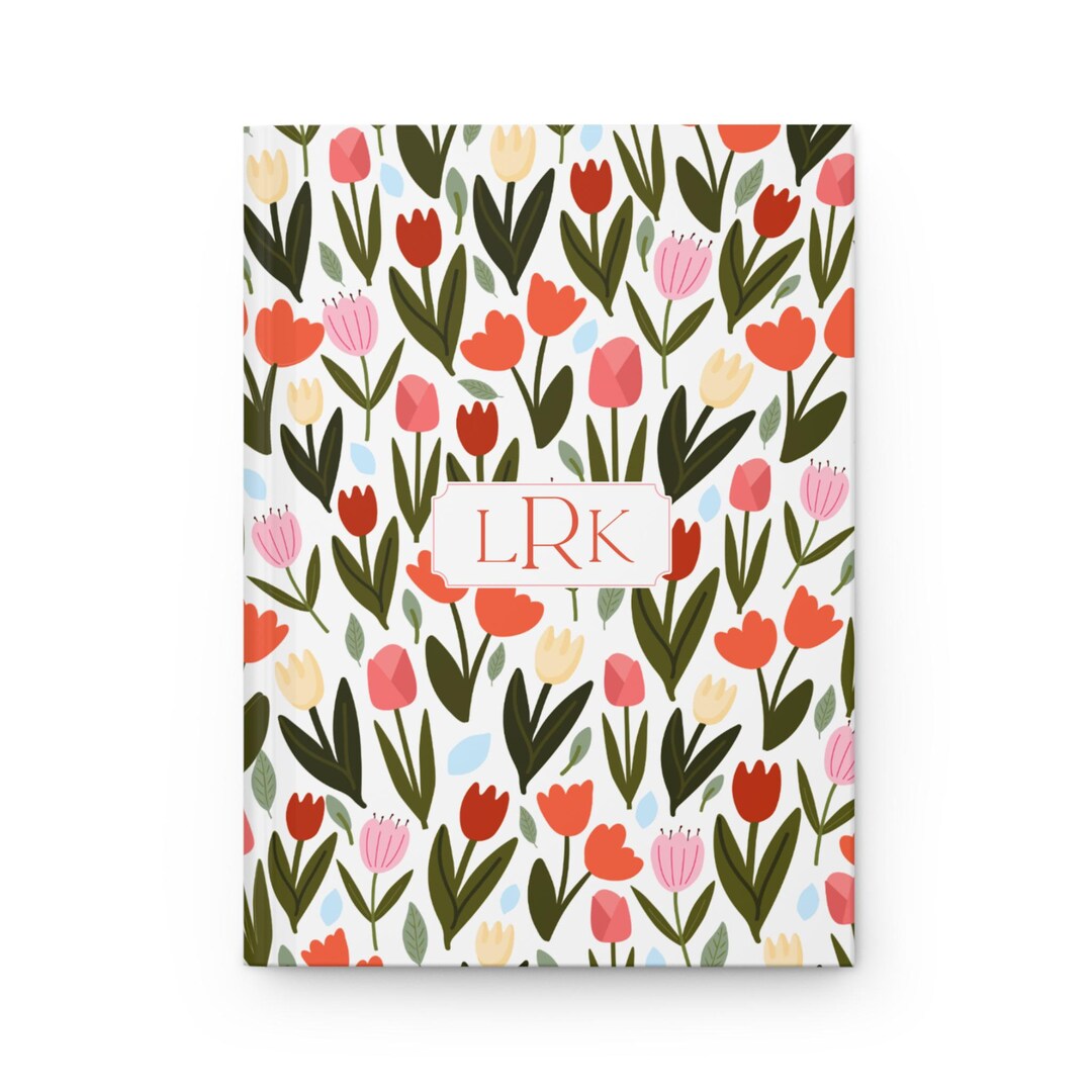 Tulips Journal, Monogram Floral Journal, Spring Flower Notebook ...