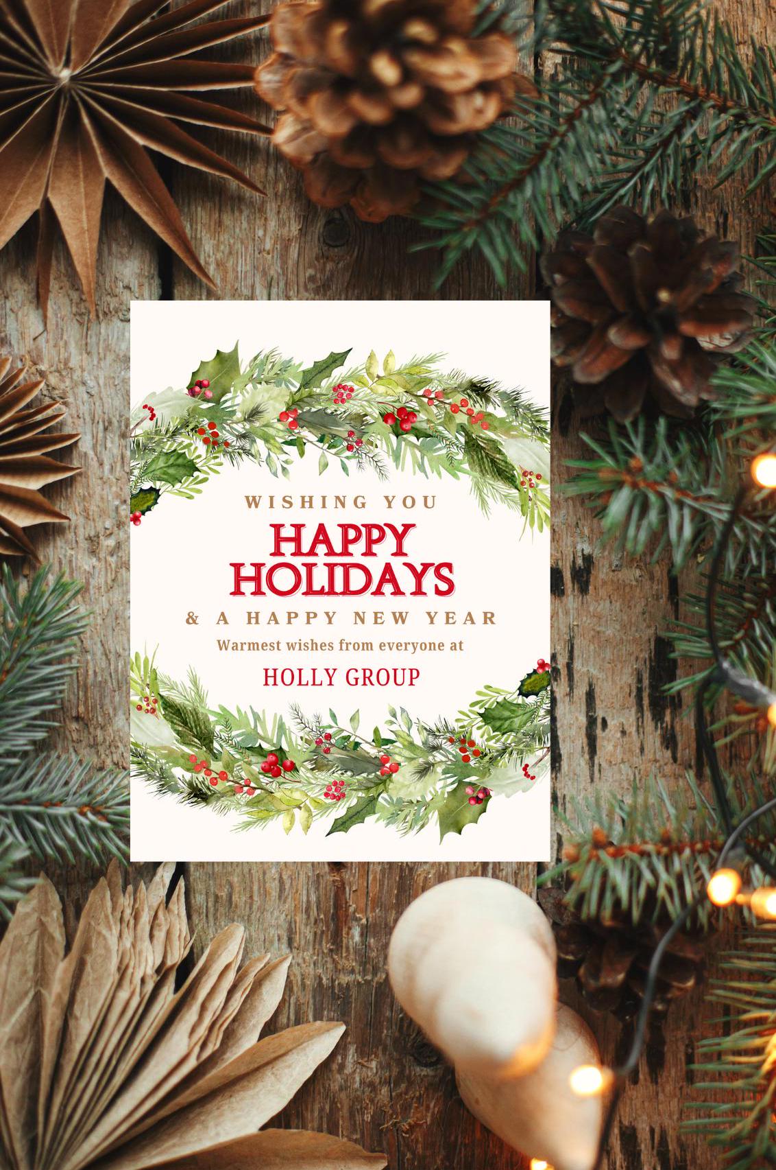 Corporate Christmas Card, Business Holiday Notes, Customized Christmas ...
