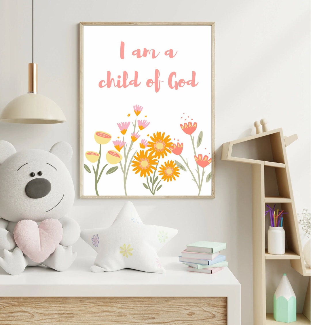 I Am a Child of God Print, Kids Christian Decor, Kids Christian Room ...