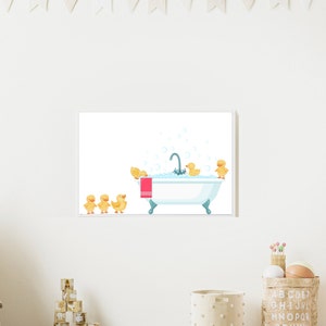 Kids Bathroom Ducks Wall Art, Kids Duck Bathroom Prints, Kids Bathroom ...
