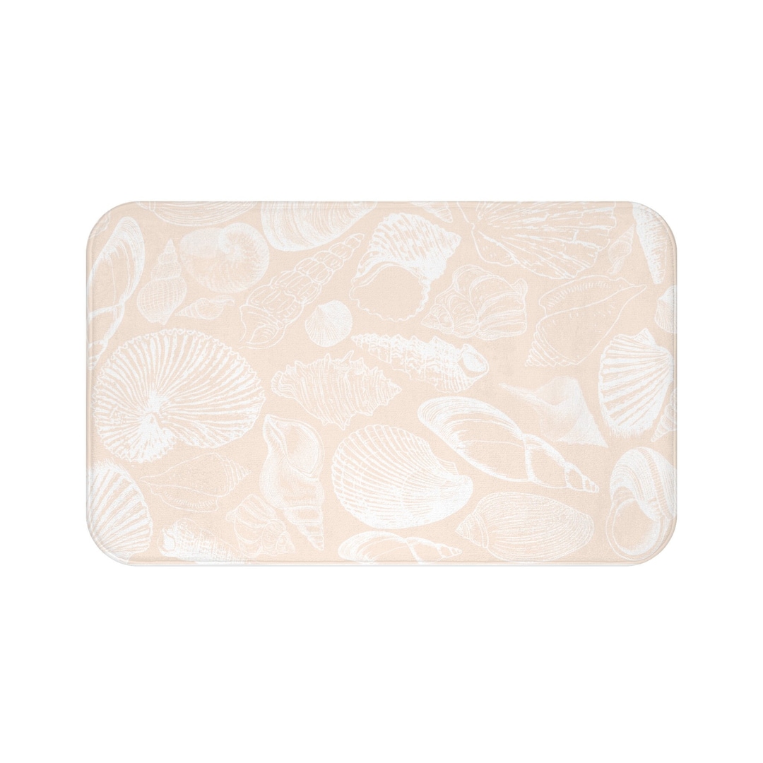 Beach Bath Mat, Boho Beach Bath Mat, Seashell Bath Mat, Beach Bathroom ...
