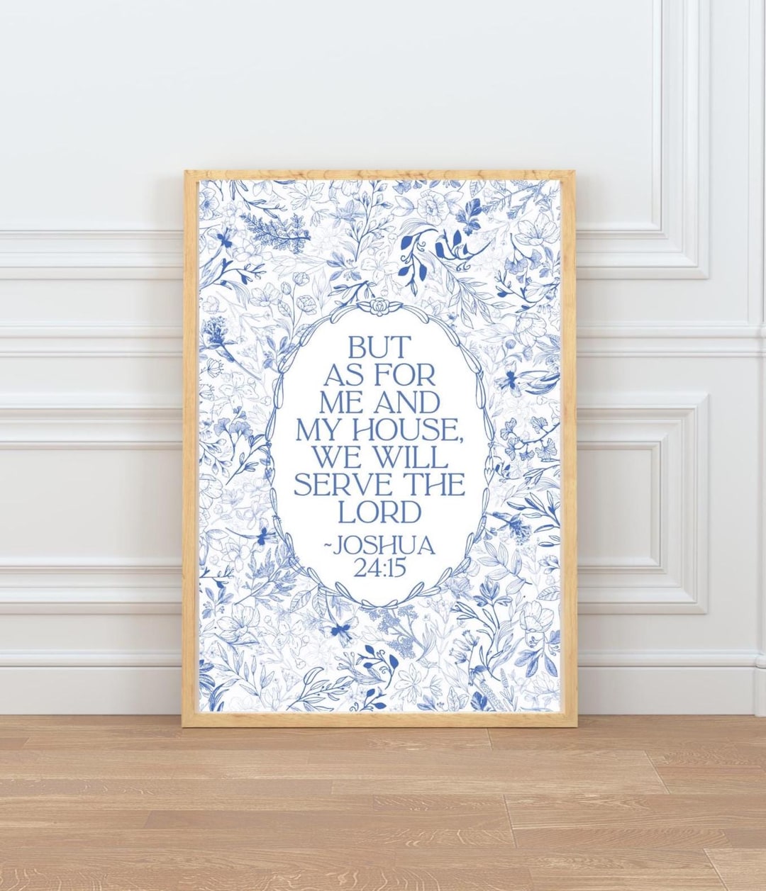 As for Me and My House We Serve Lord Christian Art Floral Bible Verse ...