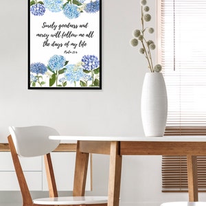 Christian Scripture Wall Art, Bible Verse Floral Wall Art, Christian ...