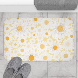Daisy Bath Mat, Daisies Bath Mat, Girl Bathroom Mat, Daisy Bath Rug ...