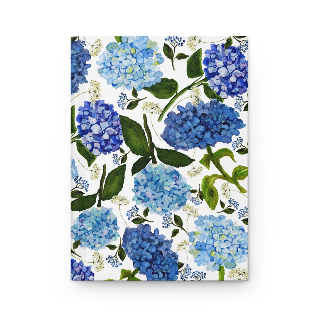 Hydrangea Journal, Summer Blue Floral Journal, Coastal Flower Notebook ...