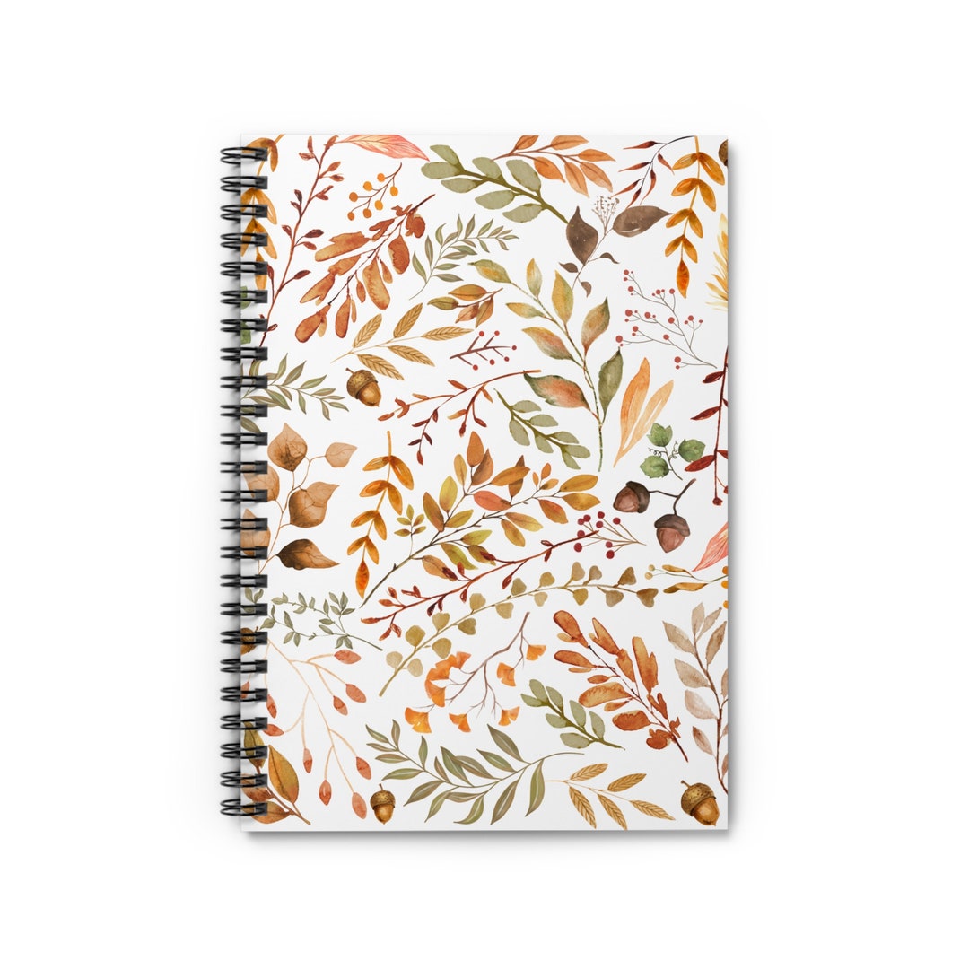 Fall Notebook, Fall Floral Notebook, Fall Journal, Fall Watercolor ...