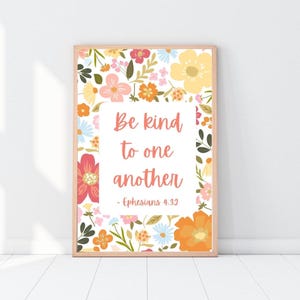 Christian Wall Art, Colorful Floral Bible Verse Sign, Ephesians 4:32 ...