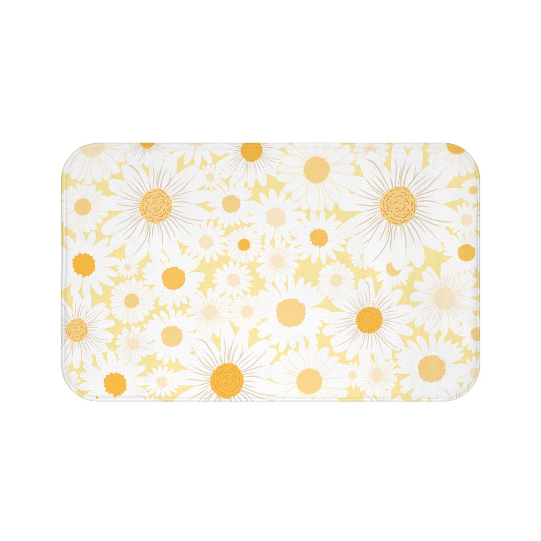 Daisy Bath Mat, Daisies Bath Mat, Girl Bathroom Mat, Daisy Bath Rug ...