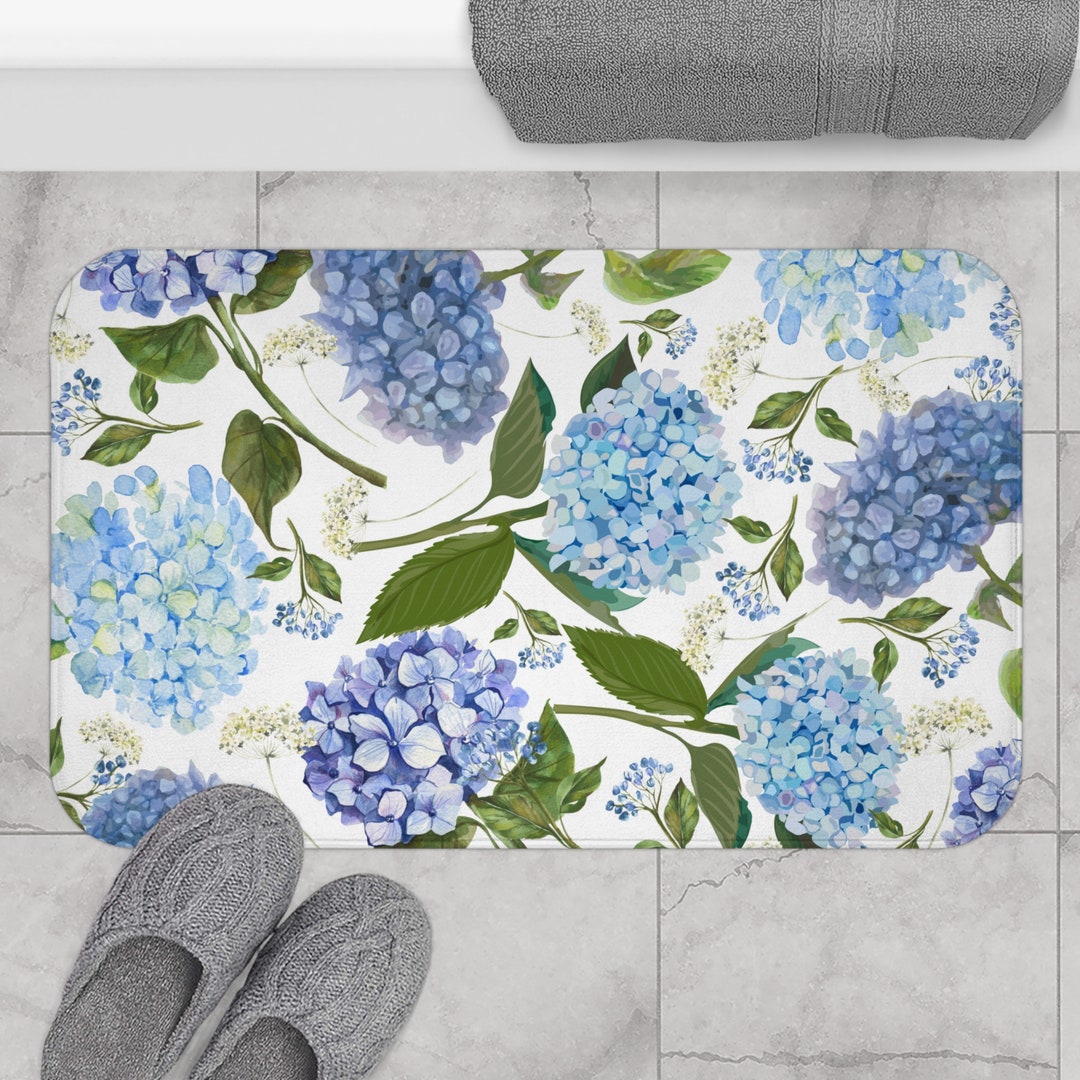 Floral Bath Mat, Summer Bath Mat, Flower Bath Mat, Bath Mat Beach House ...
