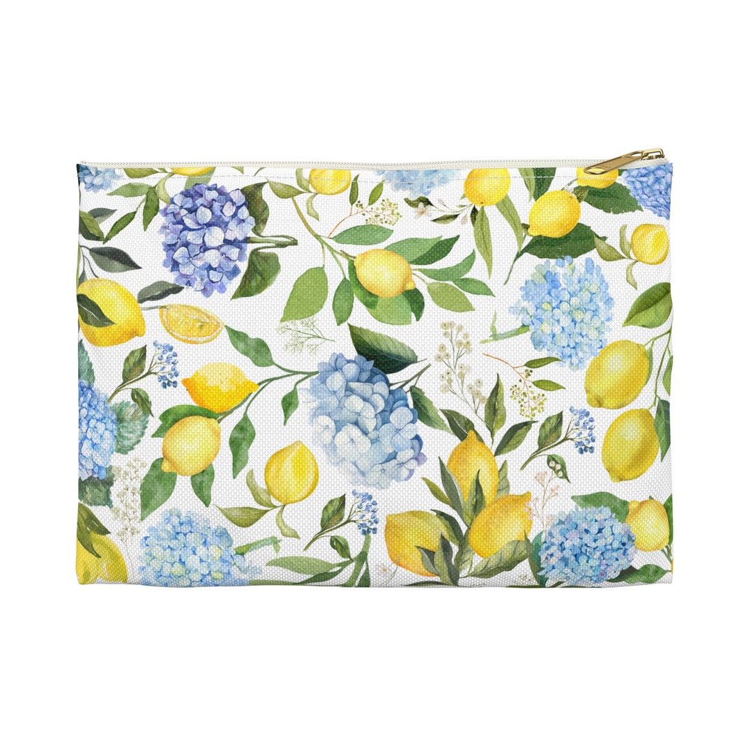 Lemon Hydrangea Pouch, Lemon Party Favors, Hydrangea Party Gifts, Blue ...