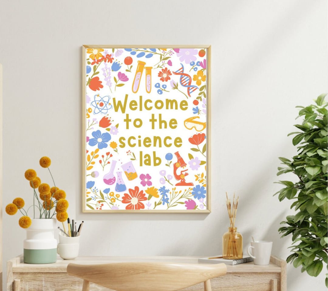 Science Lab Decor, Welcome to Science Lab Sign, Science Room Wall Art ...