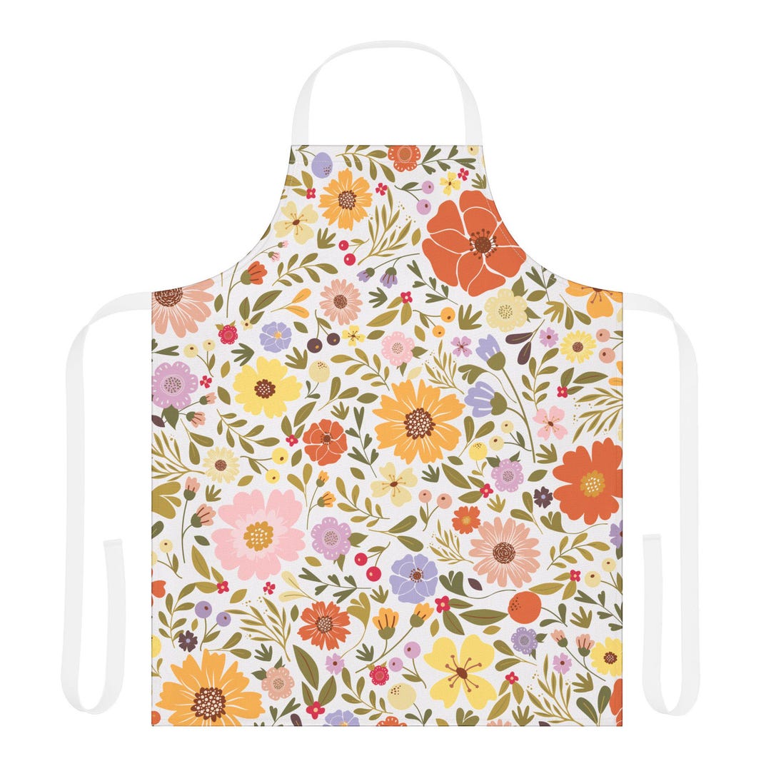 Spring Floral Apron, Summer Flower Apron, Customized Apron, Mothers Day ...