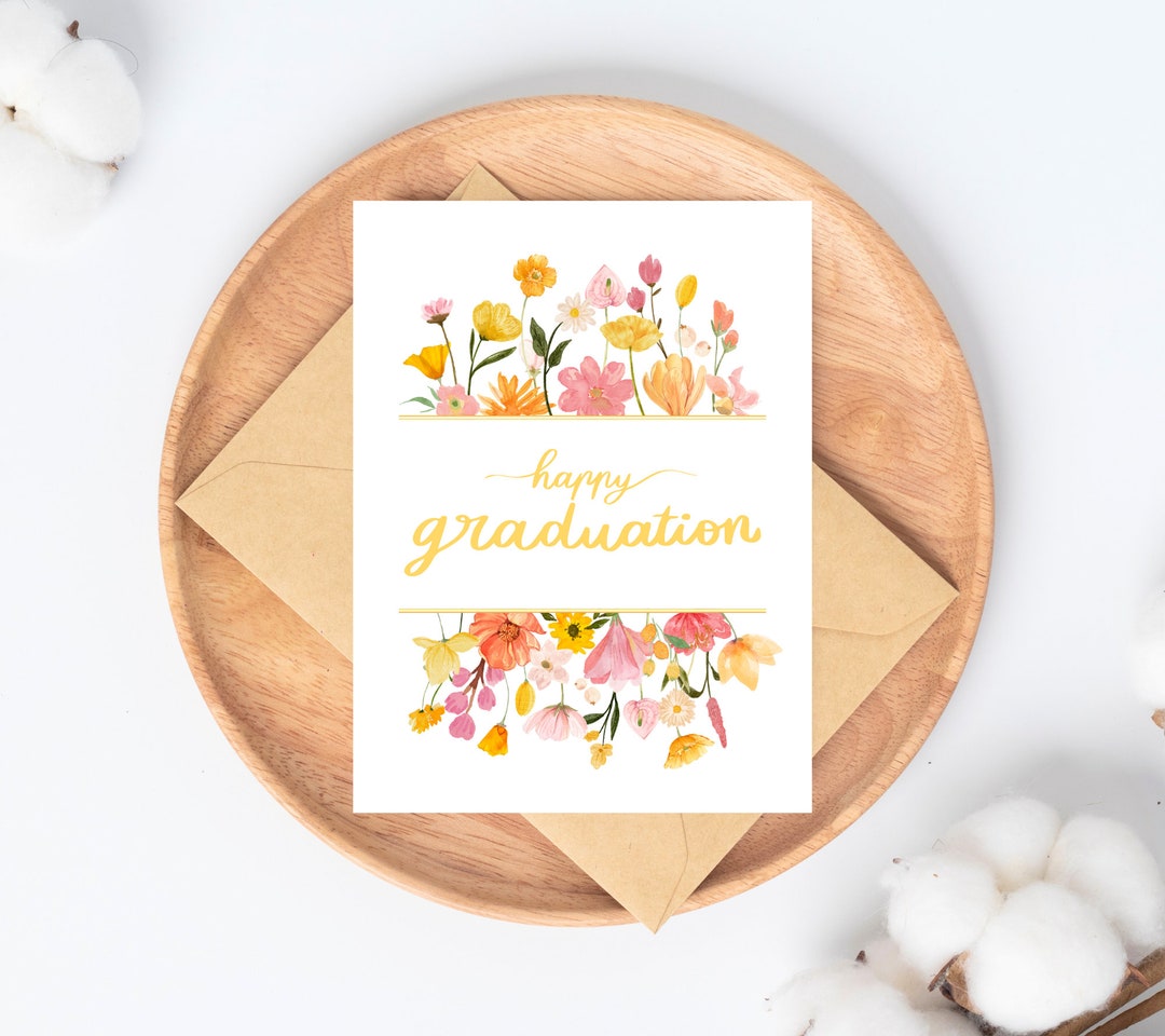 Graduation Card for Her, Graduation Card for Girl Woman, Wild Flower ...