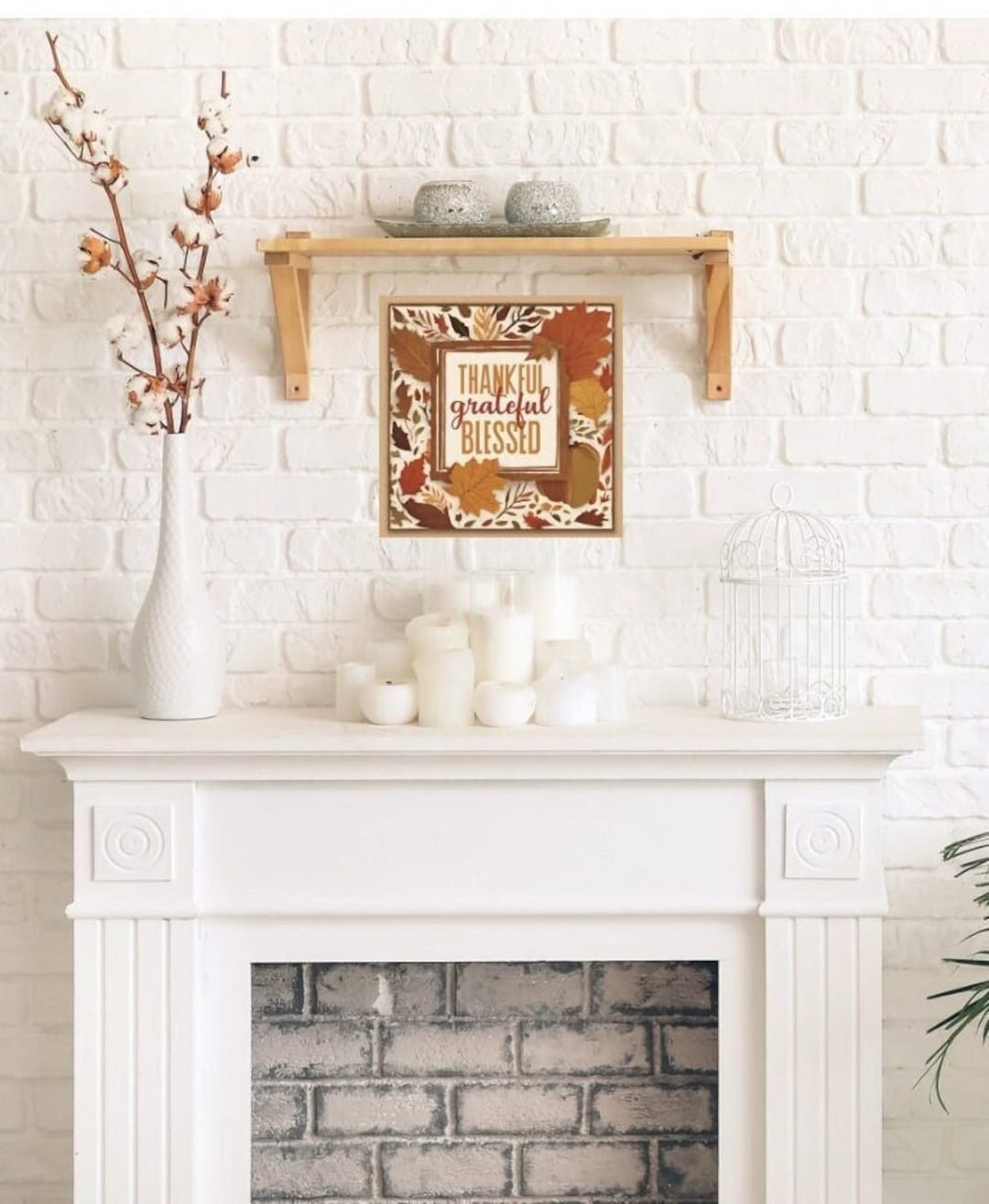 Thanksgiving Canvas, Thanksgiving Wall Decor, Thankful Grateful Blessed ...