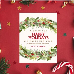 Corporate Christmas Card, Business Holiday Notes, Customized Christmas ...
