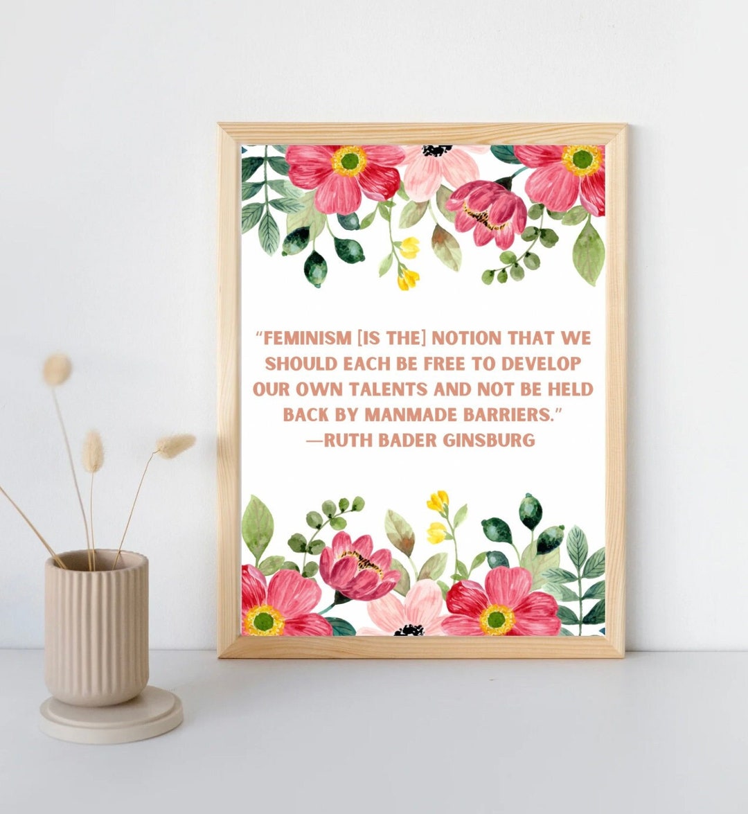 Ruth Bader Ginsburg Quote Wall Art, Feminist Wall Art, RBG Prints ...