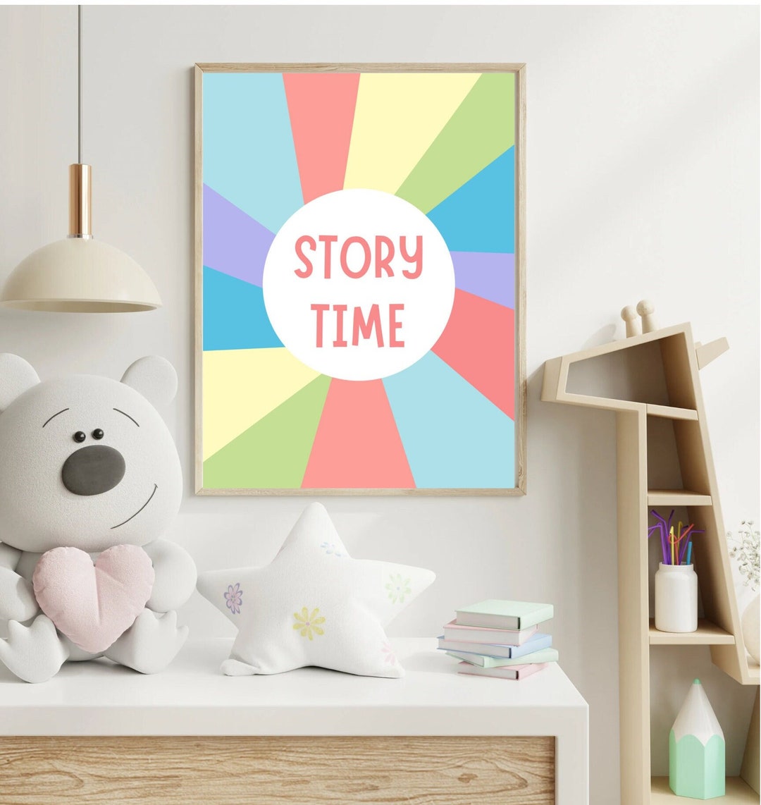 Story Time Print, Kids Story Time Wall Art, Kids Room Wall Art, Daycare ...