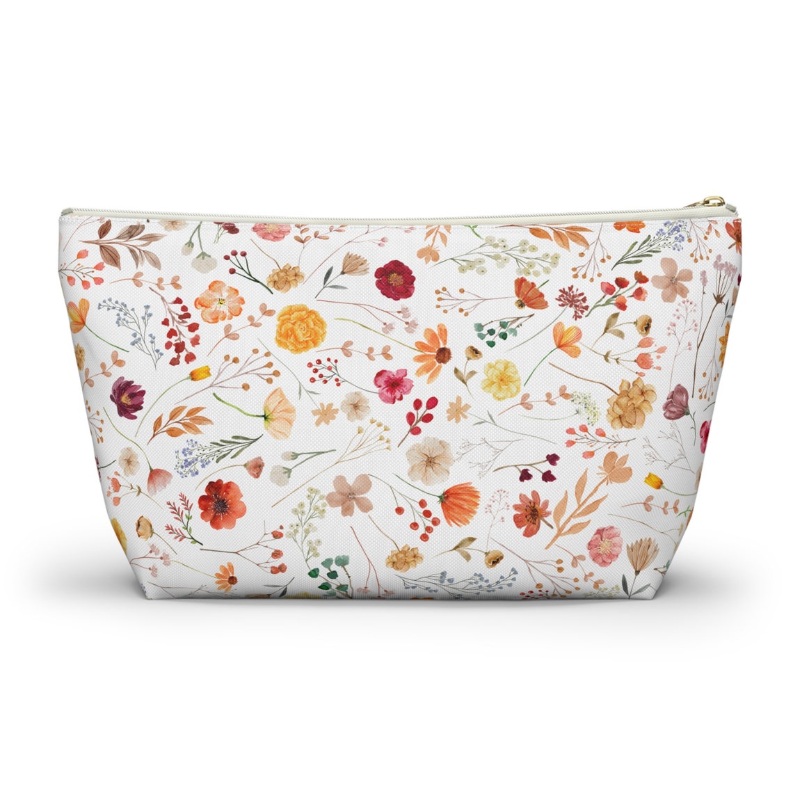 Floral Makeup Bag, Wildflower Toiletry Bag, Boho Flower Cosmetic Bag ...