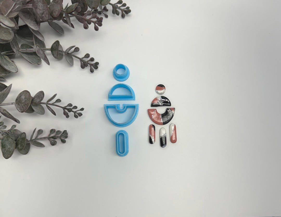 Geometric Cutter Set, Organic Drop Combo, Polymer Clay, Clay Earrings ...