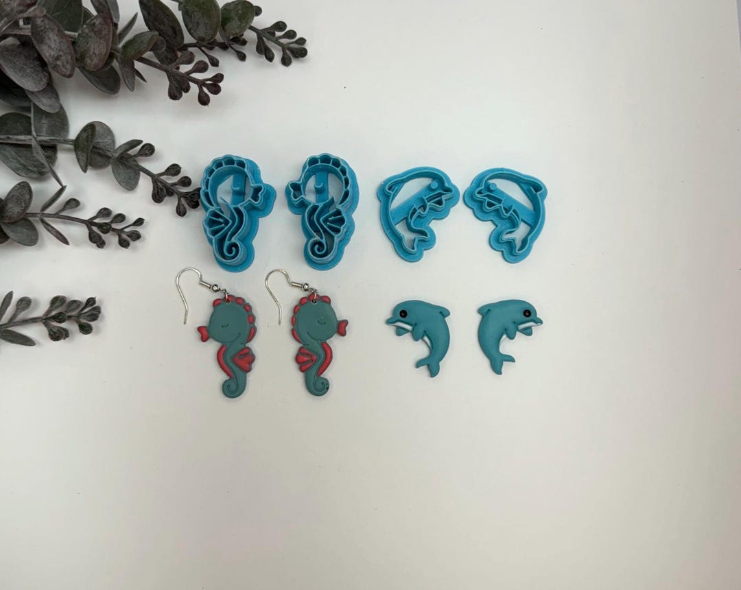 Seahorse or Dolphin Cutter, Cute Ocean Animals, Sea, Polymer Clay ...
