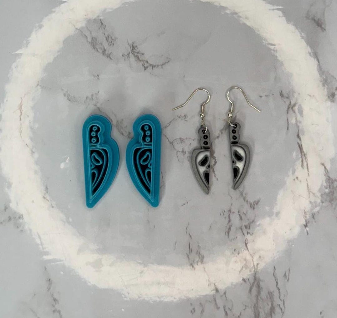 Scary Knife Mask Clay Cutter, Spooky Movie, Halloween Polymer Clay ...